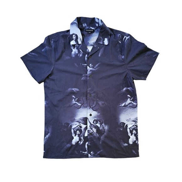 PacSun | Shirts | Pacsun Renaissance Angel Woven Camp Shirt Mens M ...